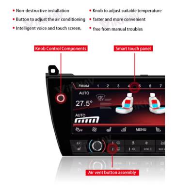 중국 BMW 5 시리즈 자동차 AC 제어판 멀티미디어 플레이어 F10 F11 F07 F18 M5 2011-2017 판매용