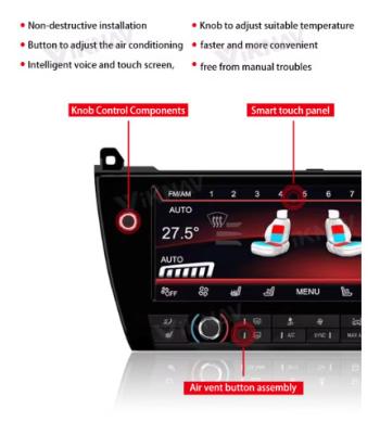 중국 BMW 5 시리즈 자동차 AC 제어판 멀티미디어 플레이어 F10 F11 F07 F18 M5 2011-2017 판매용