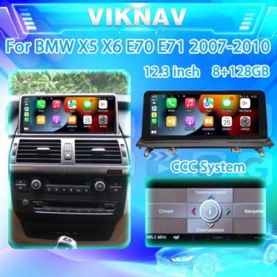 China Viknav Car Radio 12,3 inch Voor BMW X5 X6 E70 E71 2007-2010 CCC System Support Draadloos Apple CarPlay Android Auto Multim Te koop