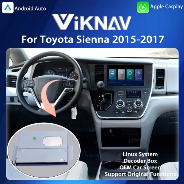 Quality Viknav Linux System Decoder Box Apple Android Wireless Auto CarPlay For Toyota Sienna 2015-2017 for sale