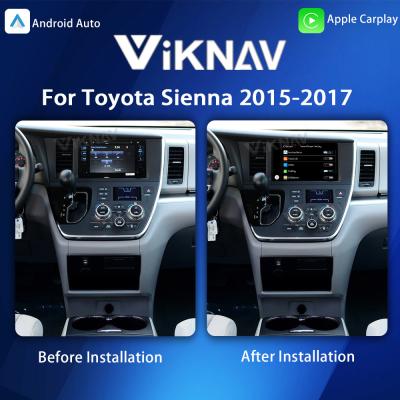 중국 Viknav Linux 시스템 디코더 박스 Apple Android 무선 오토 CarPlay Toyota Sienna 2015-2017용 판매용