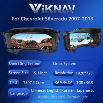 China Viknav 15.1 Inch LCD Screen Car Digital Cluster For Chevrolet Silverado GMC Sierra 2007-2013 Linux System Car Digital Speedometer Dashboard Panel Instrument Panel Virtual Cockpit for sale