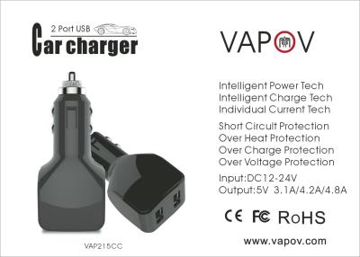 Cina Digiuna il caricatore doppio intelligente dell'automobile di USB del porto della tassa 4.2A 2 per la compressa di Samsung del iPad di iPhone in vendita