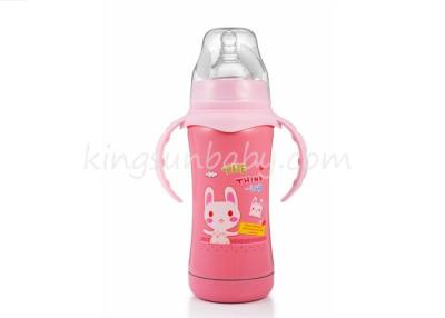 China Cartoon Surface Stainless Steel Baby Bottle For Infant 180ml / 240ml Wide Mouth for sale