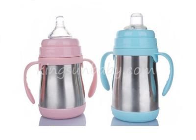 China Wide Mouth Vacuum Insulated Stainless Steel Baby Feeding Bottle With Base 180ml/240ml for sale