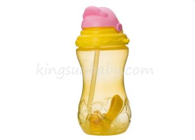 China Arc Shape Baby Training Cup With Soft Straw Rope Double Color Handle BPA Free for sale
