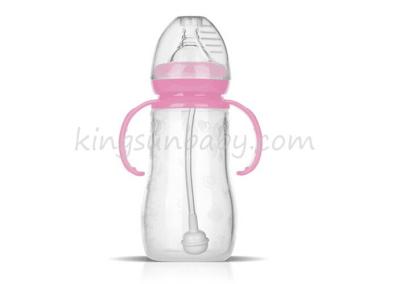 China Anti Fall Sanitizing Baby Bottles , Bpa Free Kids Water Bottles With Pink Handle for sale