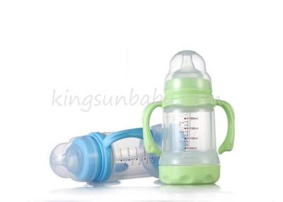 China Straight Shape Glass Baby Feeding Bottle with PP Protective Cover  240ML for sale