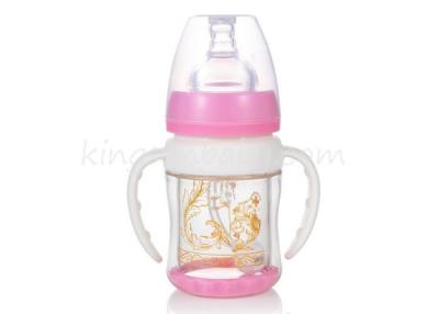 China Wide Neck Glass Baby Bottle Anti-broken with Handle and Straw BPA free 150ml for sale