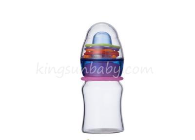 China Standard Neck Rattle Mini Glass Baby Bottle For Newborn Baby 2OZ for sale