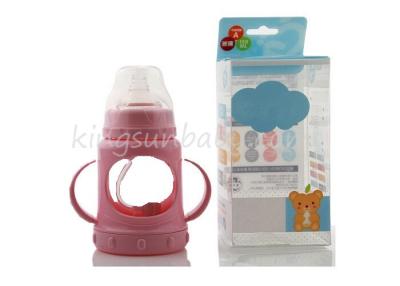 China Anti-fall Glass Baby Feeding Bottle Heat-resistant With PP Sleeve for sale