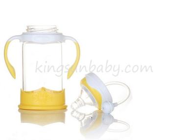 China Drop-resistance Glass Baby Bottle Wide Neck With Silicone Sleeve for sale