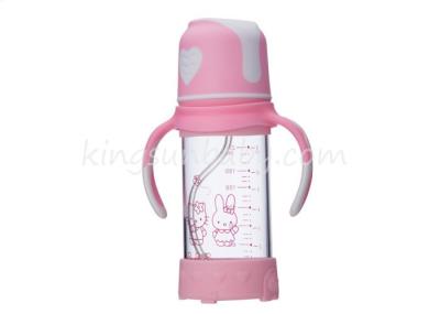 China Drop-Proof Glass Feeding Bottle With Silicone Base,Automatic Feeding for Baby for sale