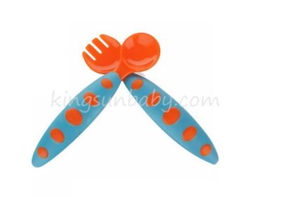 China Colorful Plastic Toddler Spoon And Fork Set Food Grade Durable / Washable CJ - 99 for sale