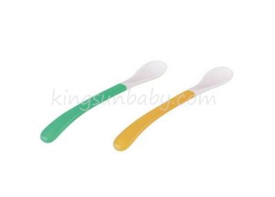 China Food Grade Soft Baby Cutlery Set Feeding Spoon Flexible Eco-Friendly for sale