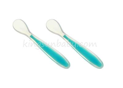 China Personalised Cutlery Set For Children , Baby Silicone Spoon Customized Logo Non Toxic for sale