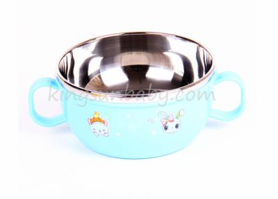 China Feeding Bowls For Babies , Stainless Steel Baby Bowls With Plastic Material Outer for sale