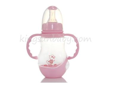 China Plastic Feeding Standard Neck Baby Bottles with Handle and Base Regular Neck 125ml for sale