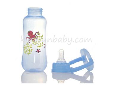 China Colored PP Plastic Feeding Bottle Standard Size with Handle For Care Baby for sale