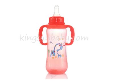 China Standard Size Colored PP Baby Feeding Bottle with Handle BPA Free for sale