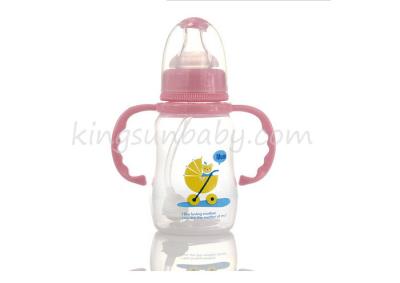 China 125ml Printed PP Baby Feeding Standard Neck Baby Bottles with Handle 100% Food Grade for sale