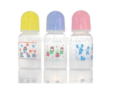 China Straight Shape PP Baby Feeding Standard Neck Baby Bottles with Colorful Printing 120ML Normal Neck for sale