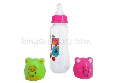 China Standard Mouth Baby Milk  Bottle with Animal Cap in Arc Shape 8oz for sale