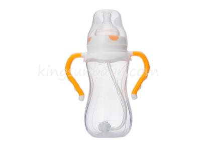 China Food Grade Baby Nursing Bottle Wide Mouth with Double Colors Handle 320ml for sale