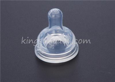 China Food Grade Transparent Silicone Baby Feeding Nipple In Regular Neck BPA Free for sale