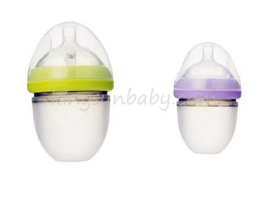 China 120ml / 220ml Silicone Baby Bottle For Infant Nrusing Wide Mouth Custom Shapes for sale