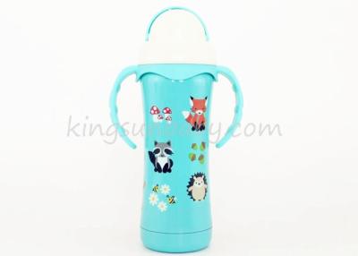 China 180ml Stainless Steel Feeding Bottle Wide Neck With Cartoon Surface for sale
