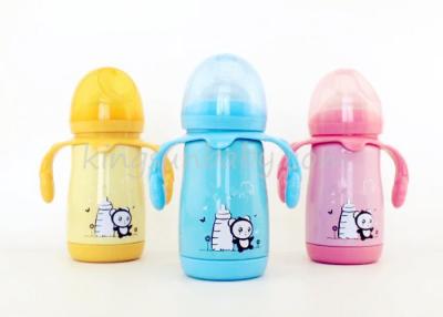 China Wide Neck Thermos Stainless Steel Feeding Bottle With Double Color Handle 180ml for sale