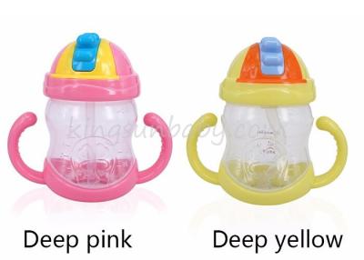 China Orange Feeding Cups For Babies , Wide Neck Water Bottle 240ml / 280ml for sale