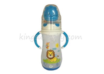 China Wide Neck Animal Cap Plastic Baby Nursing Feeding Bottle with Straw an Base for sale