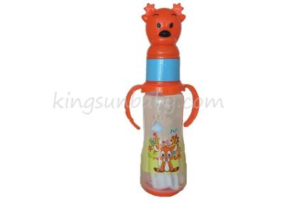 China Regular Neck Sensor PP Plastic Feeding Standard Neck Baby Bottles With Fawn Design Cap 270ml for sale