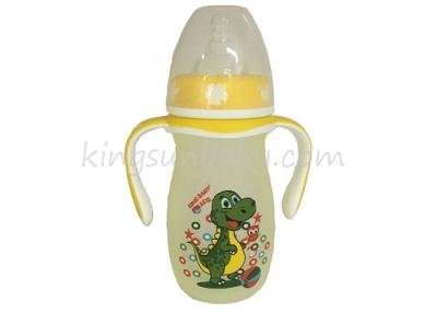 China Crystal Glass Baby Bottles 240ml With Sensor Silicone Color Changing Coating for sale