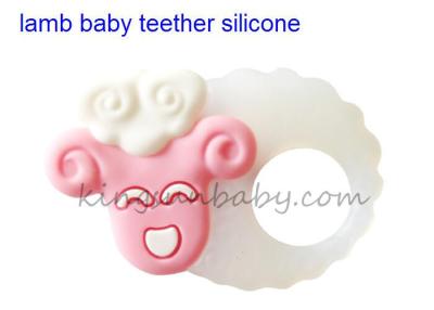China Double Colors Animal Silicone Baby Teether Infant Teething Rattle Toys for Biting EN71 for sale