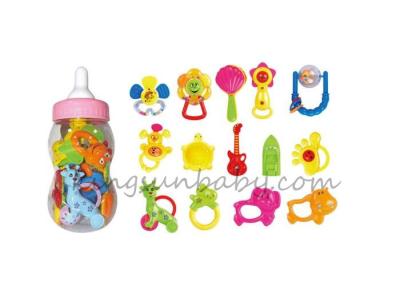 China Plastic Baby Cool Teething Rings Rattle Gift Set  For Children , Lovely Musical Toy for sale