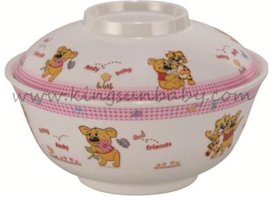 China Odorless Melamine Baby Feeding Bowl With Lid BPA Free Eco friendly SGS for sale