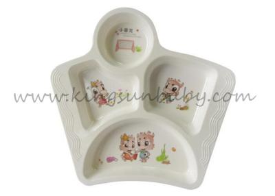 China Irregular Baby Melamine Partition Snack Childrens Plate Set Infant Dinnerware Set for sale