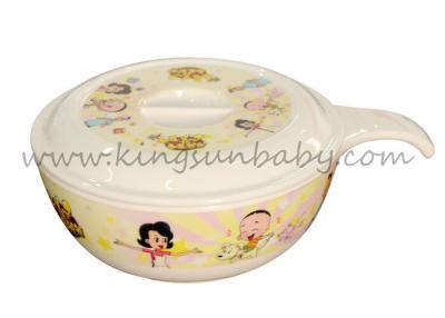 China Melamine Infant Feeding Baby Food Bowls With Lids And Handle BPA Free for sale