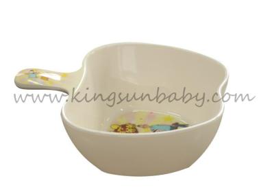 China Apple Shape Toddler Suction Bowl , Melamine Partition Snack Plate Baby Cutlery Set for sale