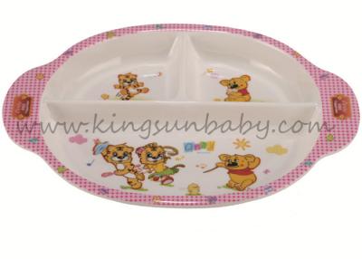China Non toxic Melamine Child Baby Feeding Bowl 3 Section Baby Plate BPA Free for sale