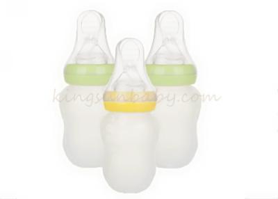 China Customized Silicone Baby Feeding Bottle With Soft Anti Scald Spoon Wide Neck for sale