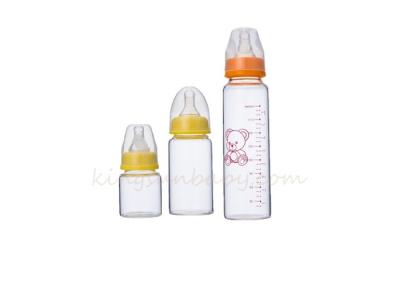 China 240ml High Borosilicate Glass Baby Feeding Bottle in Straight Standard Neck for sale