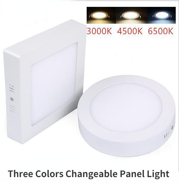 3 Colors Changeable Frame LED Square Panel Light 6W 12W 18W 24W  Wholesale For Office Down Light  85-265Vac