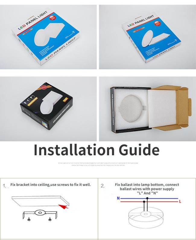 3 Colors Changeable Frame LED Square Panel Light 6W 12W 18W 24W  Wholesale For Office Down Light  85-265Vac