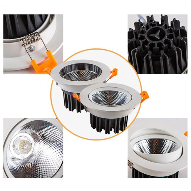 LED COB Down Light Spotlights Adjustable angle for Home Shop Office