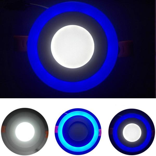 Quality Modern Dual Color Panel Light AC220~240V 6W+3W Slim Round Recessed Down Light for sale