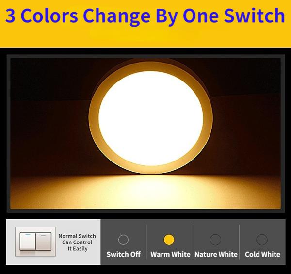 Quality Outdoor Ceiling Panel Light 3 Colors 6W 12W 18W 24W Round Square for sale